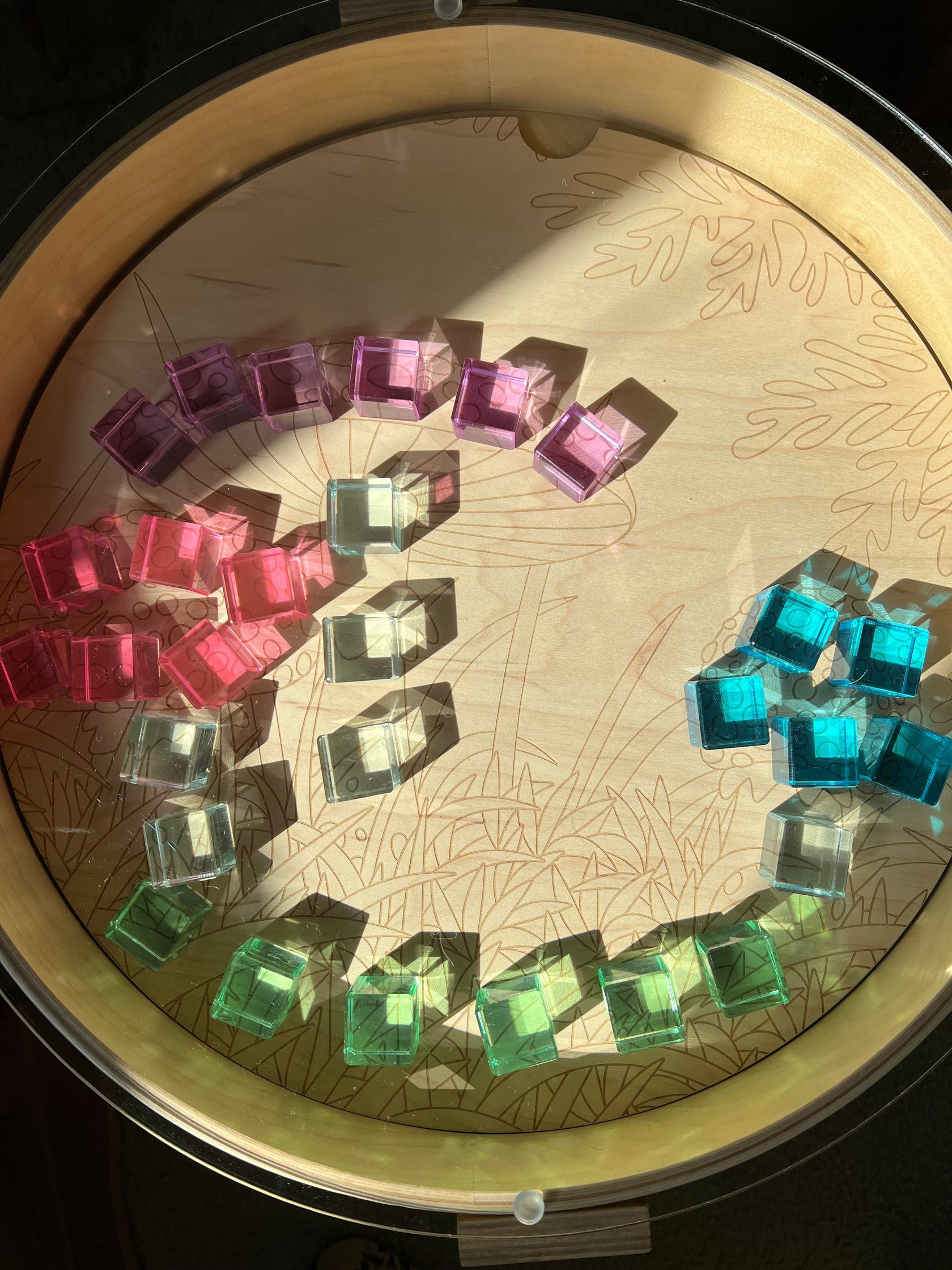 60 Pcs Crystal Clear High Transparency Lucite Cubes Set with Wooden Tr ...
