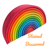 12-Piece Large Wooden Rainbow Stacking Blocks – Primary Colors | Pine ...