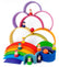 12-Piece Large Wooden Rainbow Stacking Blocks – Pastel / Macaron Color ...