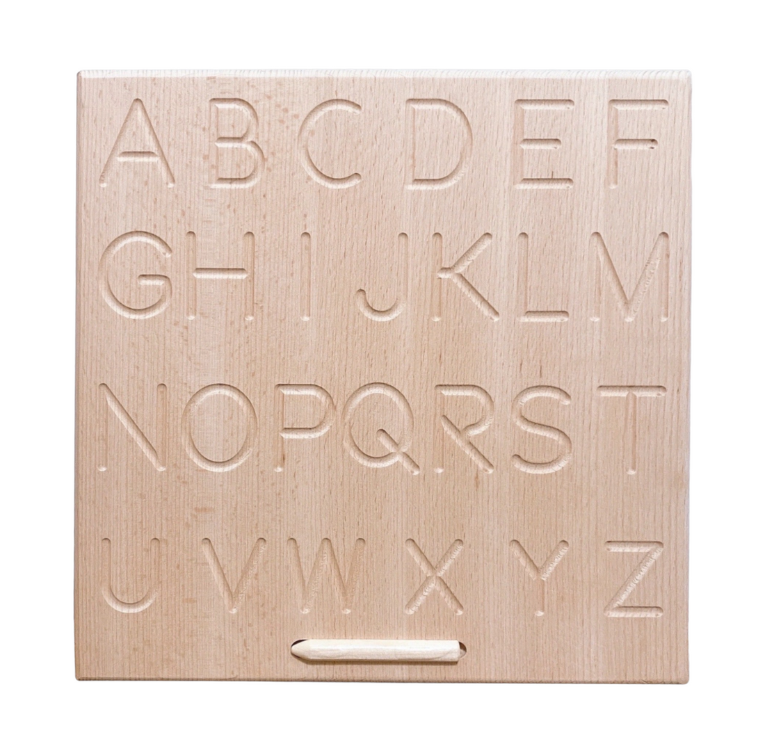 Alphabet Wooden Tracing Board Reversible ABC Learning & Education Aid ...