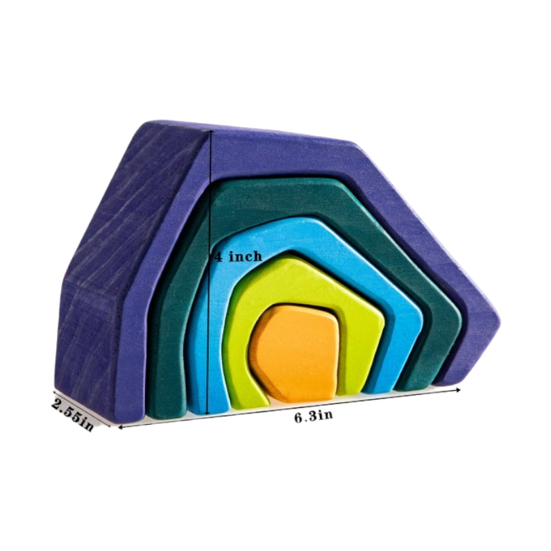 5 Pcs Stone Caves Stacking Blocks – Green Elephant Home and Toys