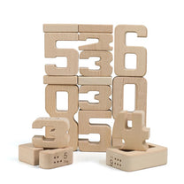32 Pcs Wooden Math Number Building Blocks Set with Tray – Green ...